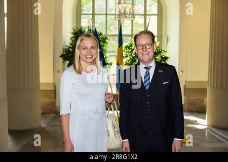 Finland's Foreign Minister Elina Valtonen addresses attendees at the ...