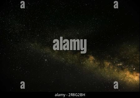 The Milky Way galaxy core in natural color in the night sky Stock Photo ...