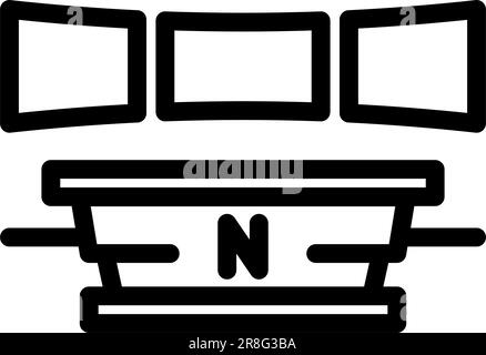 news anchor desk media line icon vector illustration Stock Vector Image ...