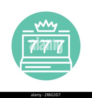 777 color line icon. Isolated vector element. Outline pictogram for web ...