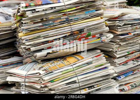 Waste paper, newspapers, waste paper collection Stock Photo - Alamy