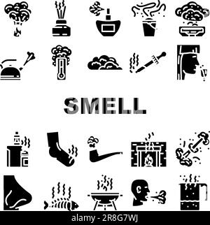 smell nose aroma odor icons set vector Stock Vector Image & Art - Alamy