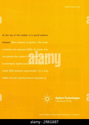 Agilent technologies advert in a magazine 2001 Stock Photo - Alamy