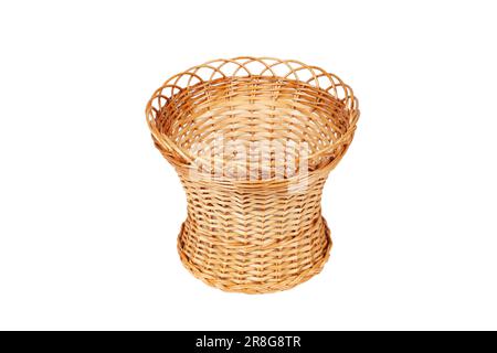 Wicker basket without a handle on a white background Stock Photo - Alamy
