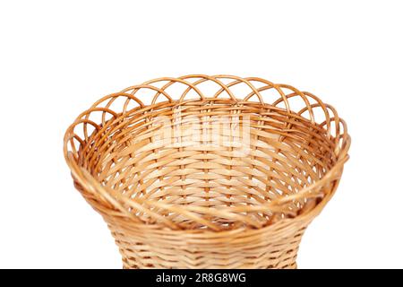 Wicker basket without a handle on a white background Stock Photo - Alamy