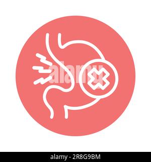 Indigestion color line icon. Isolated vector element. Outline pictogram ...
