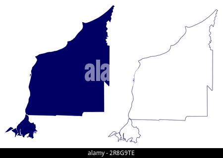 Lambton County (Canada, Ontario Province, North America) map vector ...