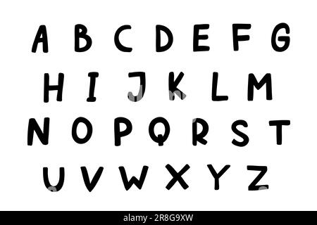Fun doodle calligraphy alphabet type lowercase abc Stock Vector Image ...