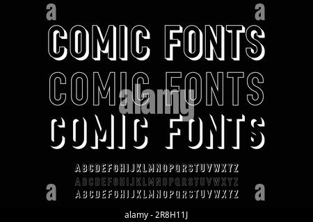 Creative comic style typeface font vector. Modern typography style with ...