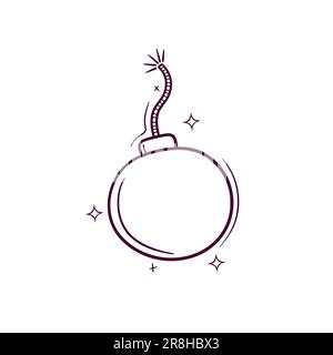 Hand-drawn doodle blast, bomb element. Comic sketch style. Sketch ...