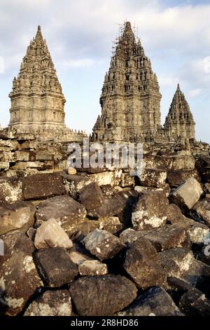 Asia, Indonesia, Java, Prambanan, Hinduism, towers, temples, stair ...