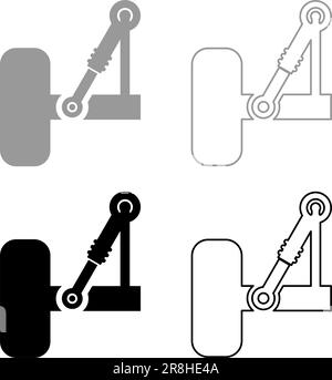 Suspension in the car contour outline line icon black color vector ...