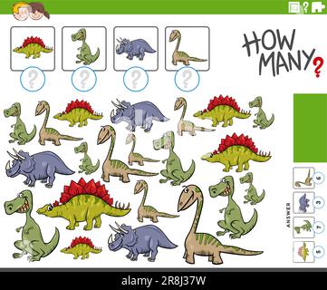 Math worksheet with dinosaurs illustration Stock Vector Image & Art - Alamy