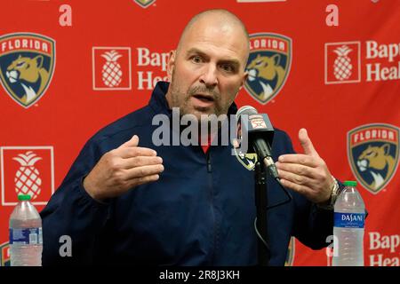 Florida Panthers General Manager Bill Zito speaks during a news ...