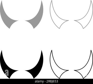 Devil horn icon. Simple style Merry Christmas poster background symbol ...