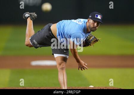 Draft prospect Hayden Durke participates in the MLB baseball draft ...