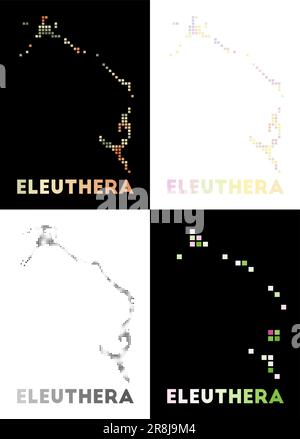 Eleuthera map. Map of Eleuthera in dotted style. Borders of the island ...