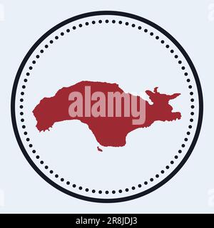Samos Badge. Round logo of island with triangular mesh map and radial ...