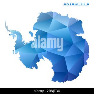 Antarctica map. Geometric style country outline. Attractive violet ...