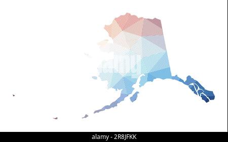 Network map of Alaska. Us state digital connections map. Technology ...