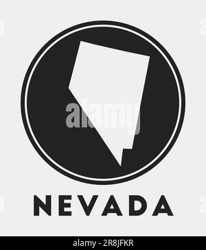 Nevada Badge. Round logo of US state with triangular mesh map and ...