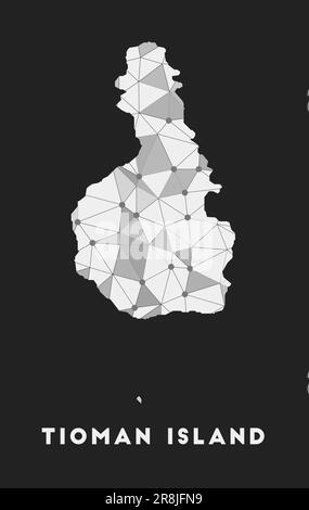 Tioman Island icon. Map on dark background. Stylish Tioman Island map ...