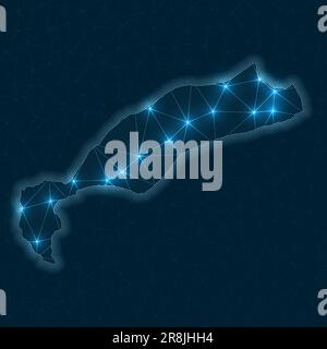 Network map of Kos. island digital connections map. Technology ...