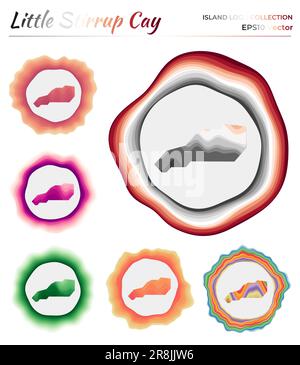 Little Stirrup Cay logo. Badge of the island. Layered circular sign ...