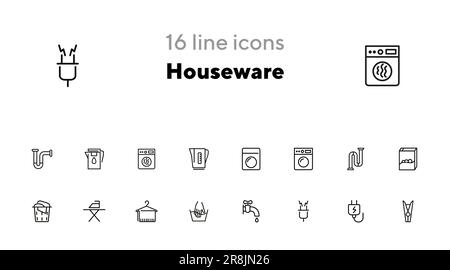 Houseware line icon set Stock Vector Image & Art - Alamy