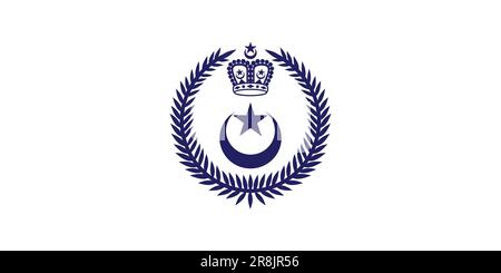 Top view of flag Standard Sultan Pahang Malaysia. Malaysian travel and ...