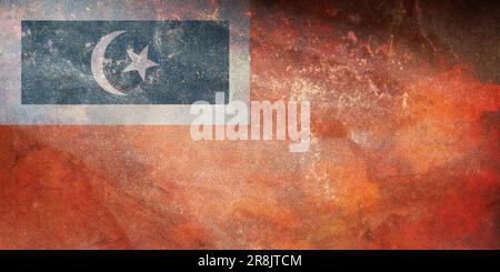 Top view of flag Hulu Terengganu, Terengganu Malaysia. Malaysian travel and patriot concept. no ...