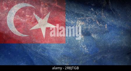 Top view of flag Johor Malaysia. Malaysian travel and patriot concept. no flagpole. Plane layout ...