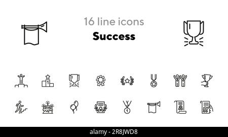 Bullhorn icon. Line simple Success icon for templates, web design and ...