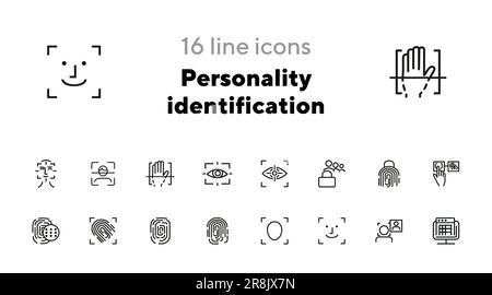Personality identification line icon set Stock Vector Image & Art - Alamy