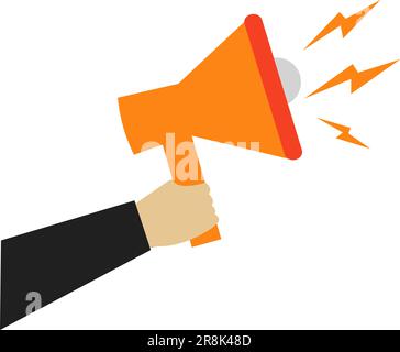 megaphone announcing message Stock Vector Image & Art - Alamy