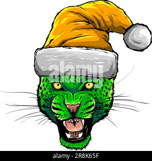 Leopard with Santa Hat Vector Illustration Stock Vector Image & Art - Alamy