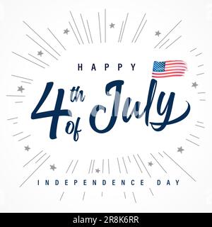 Greeting card with fourth of july message Stock Vector Image & Art - Alamy