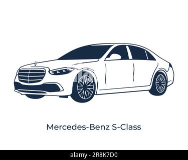 Vector silhouettes, icons of Mercedes brand cars Stock Vector Image ...