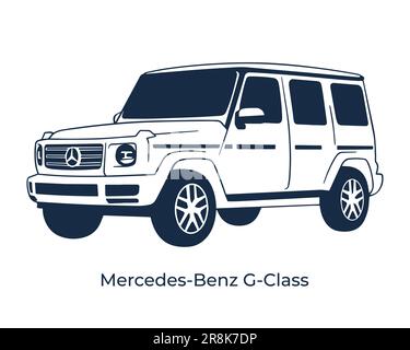 Vector silhouettes, icons of Mercedes brand cars Stock Vector Image ...