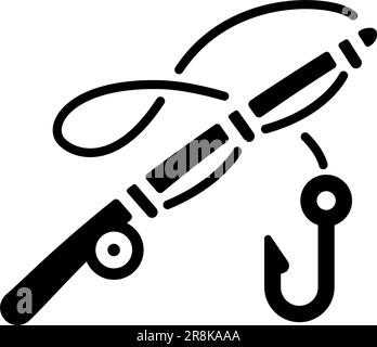 Rod and reel icon blue vector isolated Stock Vector Image & Art - Alamy