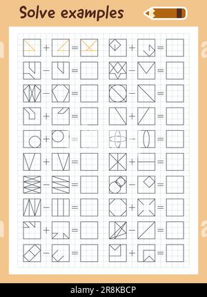 Logic exercises for children. Solve examples. Math Stock Vector Image ...