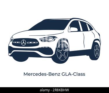 Vector silhouettes, icons of Mercedes brand cars Stock Vector Image ...