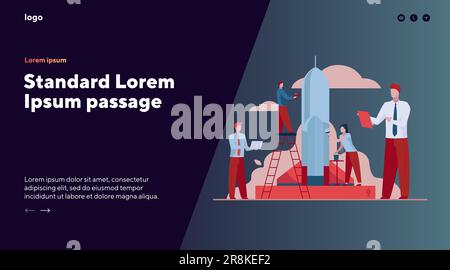 Team repairing and painting rocket for launch Stock Vector Image & Art ...