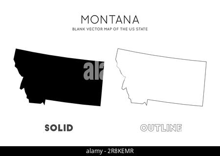 Montana state map. US state map. Montana outline symbol. Vector ...