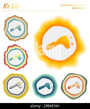 Ko Lipe logo. Badge of the island. Layered circular sign around Ko Lipe ...