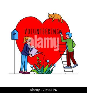 Voluntary charity persons vector illustration Stock Vector Image & Art ...