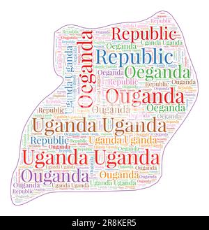 Uganda map in modern style with flag of Uganda on left side. Vector ...