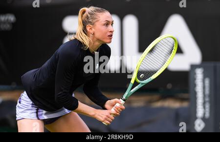 Aliaksandra Sasnovich of Belarus during their first round match of the ...