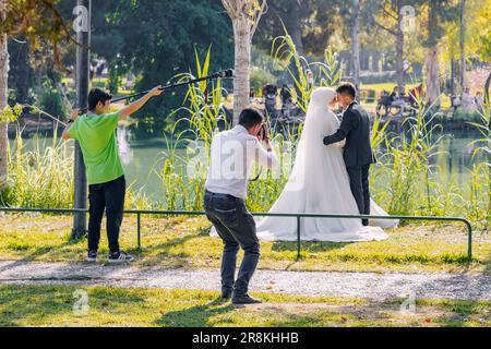 5 November 2022, Antalya, Turkey: photographer shoots turkish wedding ...