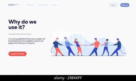 people pulling opposite ends rope gift box present merry christmas ...